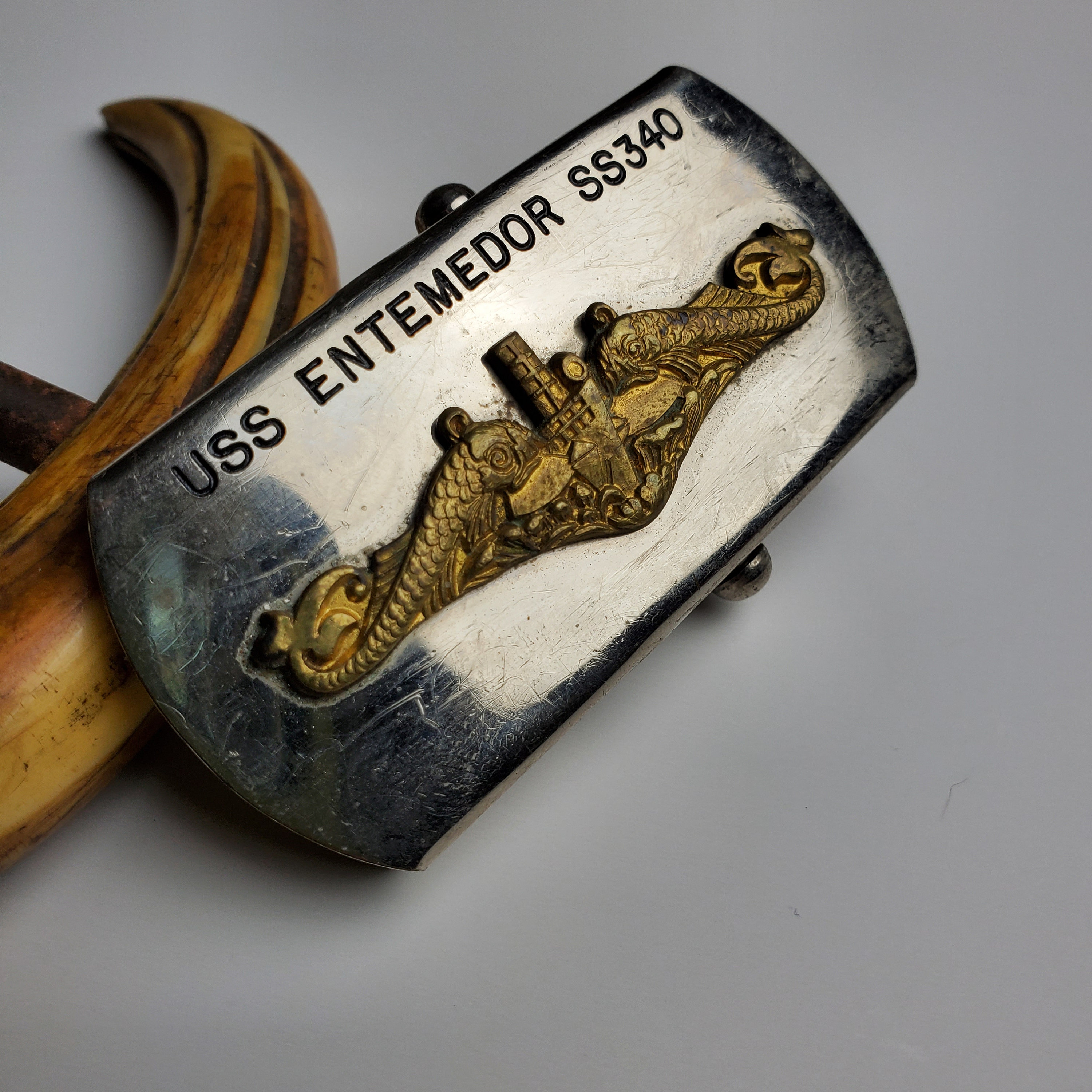 Vintage 60's United States Navy USS Entemedor SS340 Metal Uniform ...