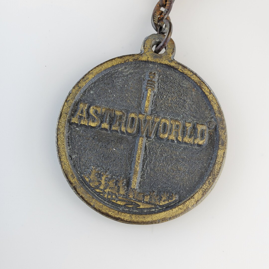 Vintage 70's Houston Astroworld Metal Keychain Fob of the Astroneedle ...