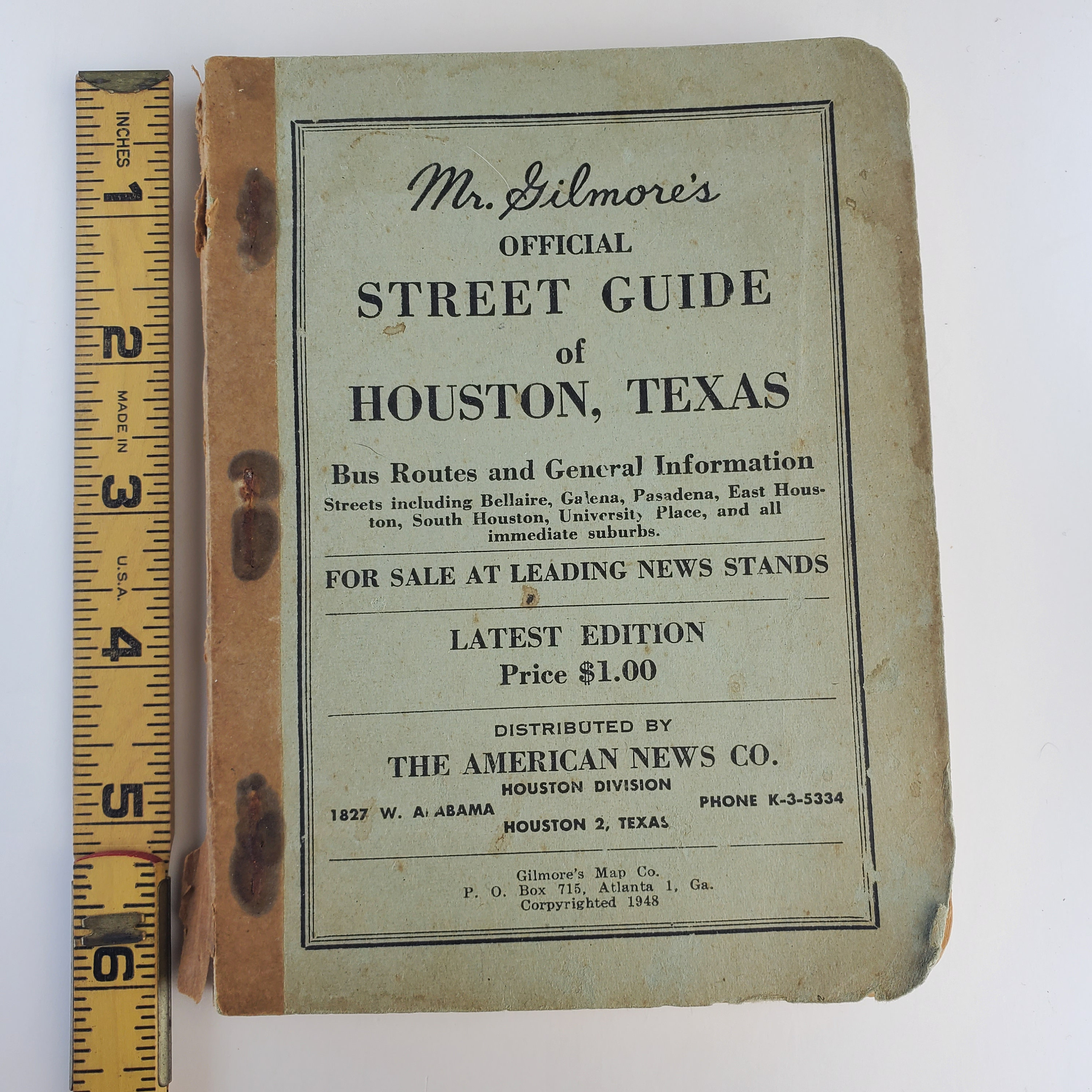 1946 Gilmore's Map Company Official Street Guide of Houston Texas - Etsy