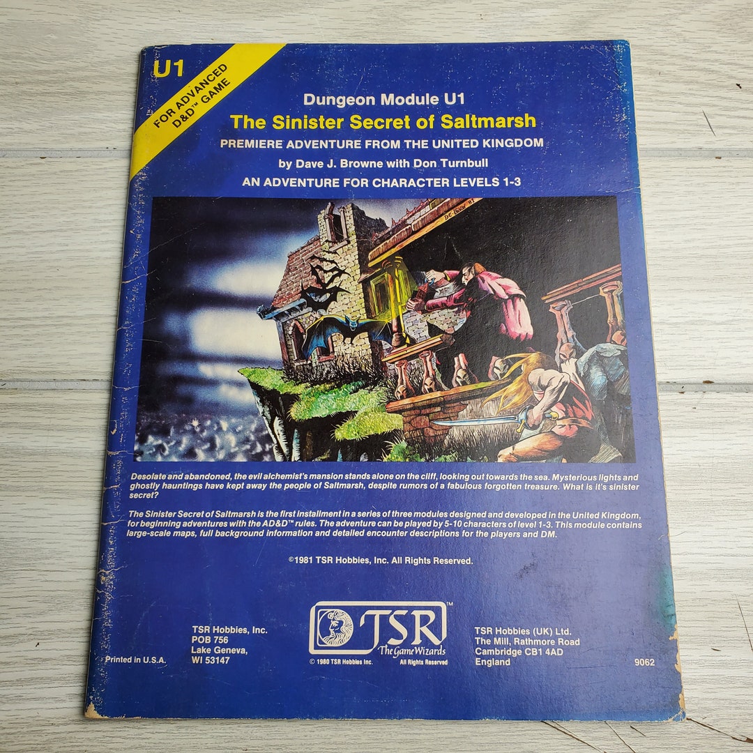 Read Description Vintage TSR Game Wizards Dungeon Module U1 the ...