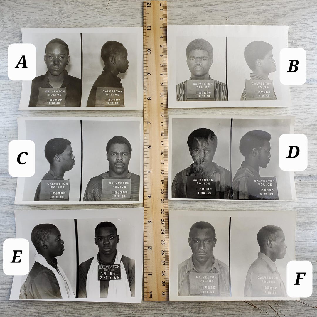 Vtg 1964 to 1969 Police Booking Mugshot African American With Angry ...