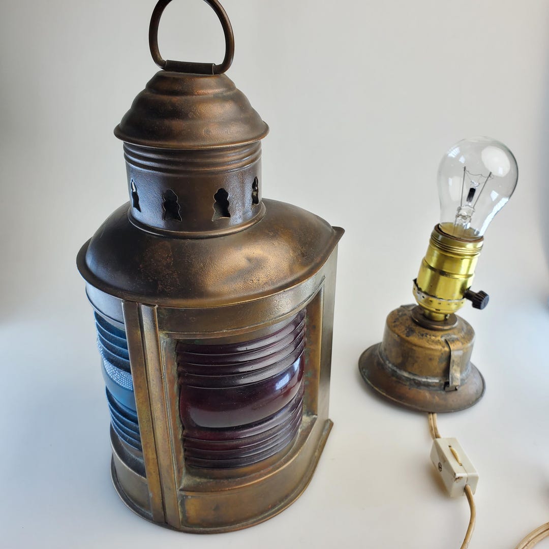 Vintage Perko Maritime Nautical Light With Original Perko Colored Glass ...