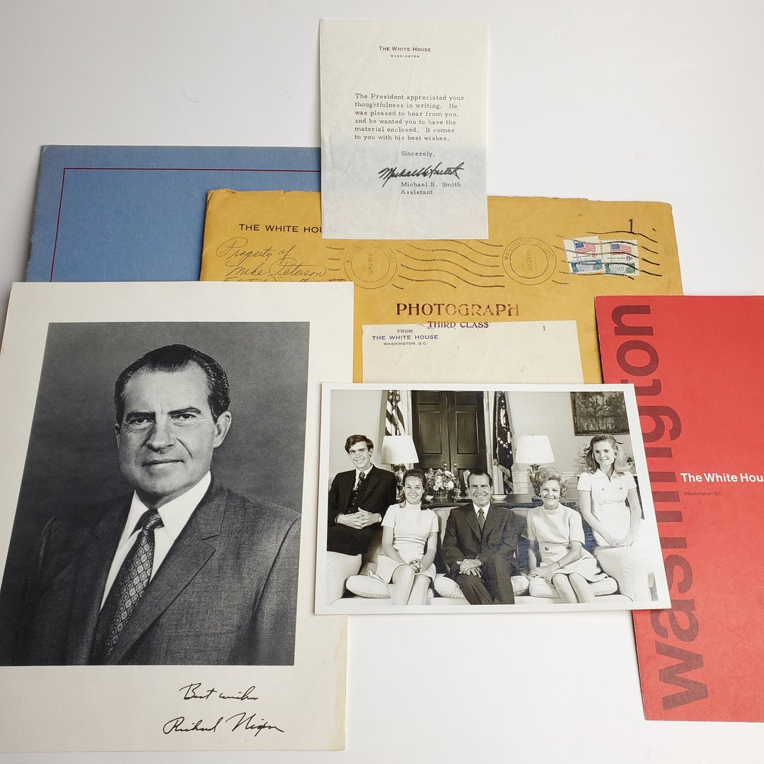 Vintage 1969 Richard Nixon Autograph Collection President Greets Young ...