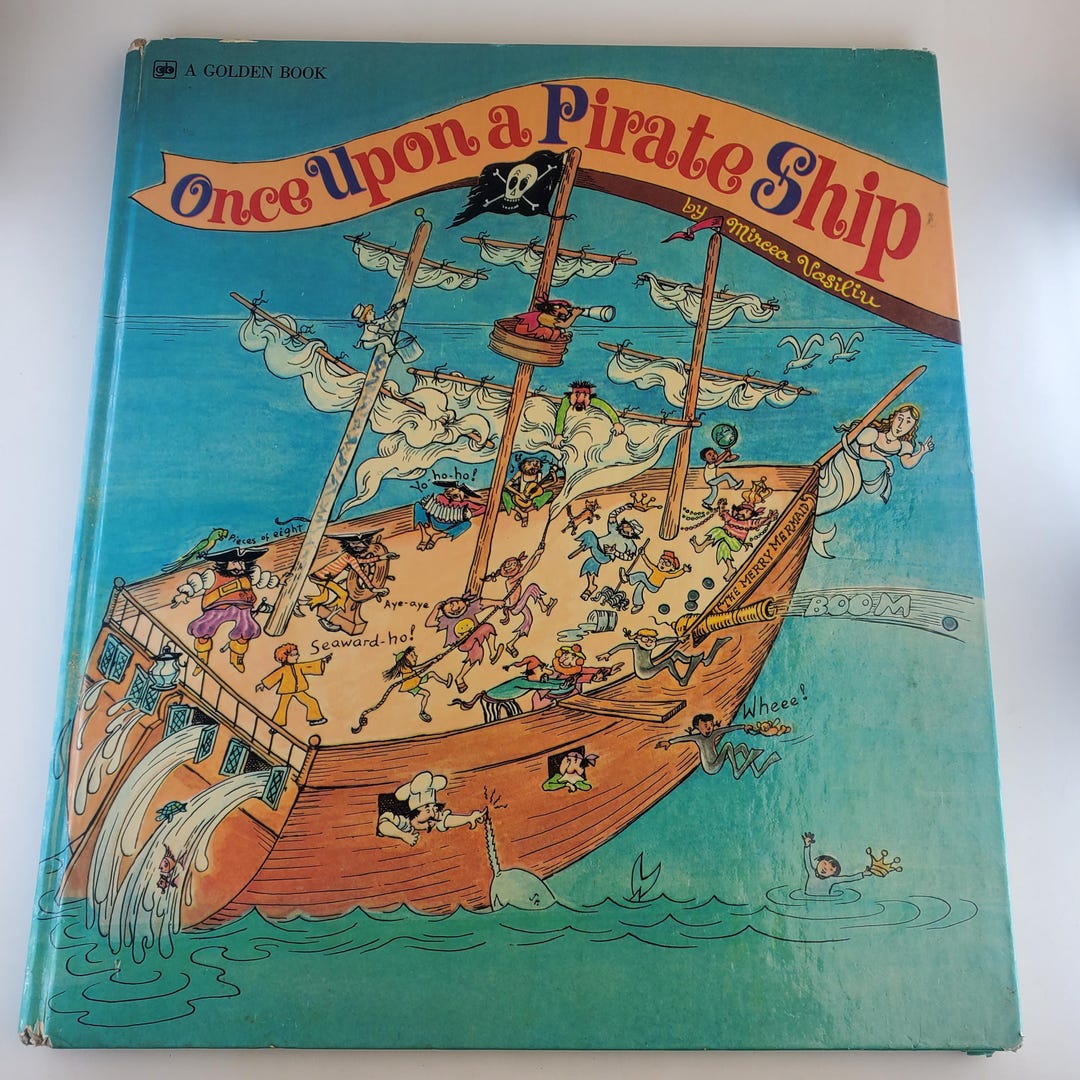 Rare 1974 Once Upon a Pirate Ship by Mircea Vasiliu Children's Book ...