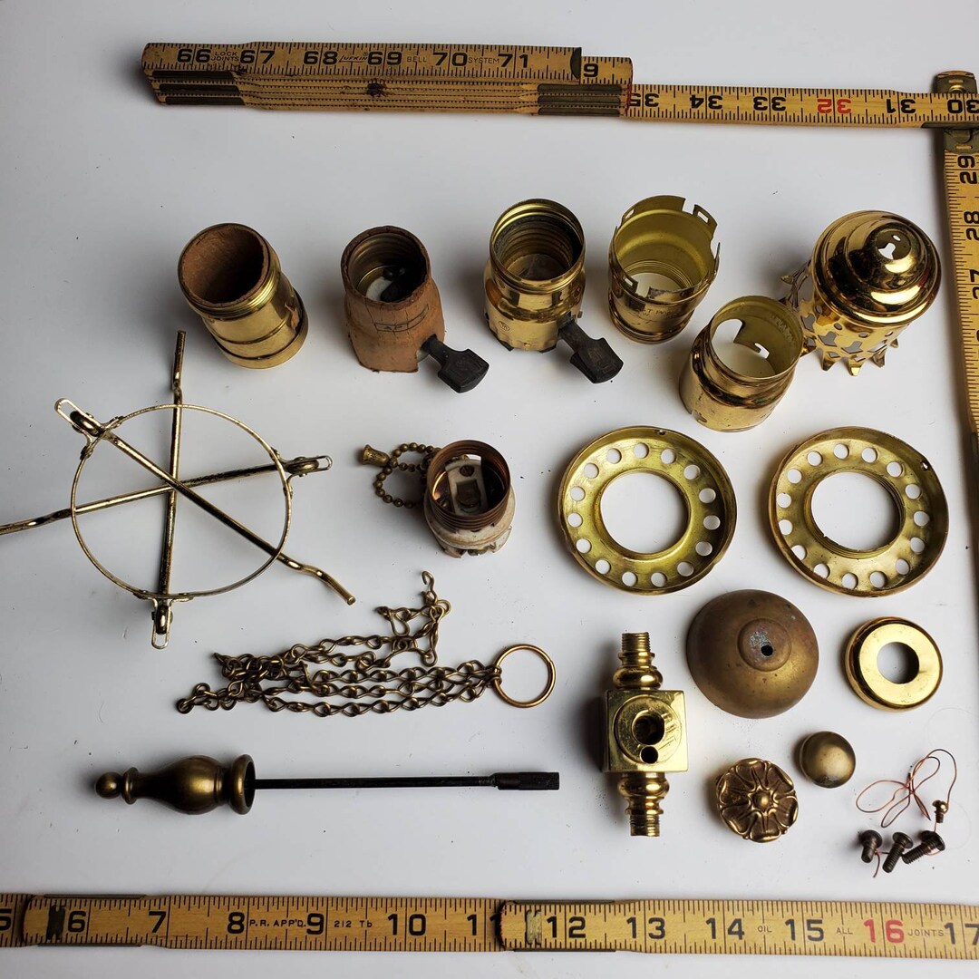 Lot of Vintage Sockets, Finials, and Assorted Pieces, Yost, Webber ...