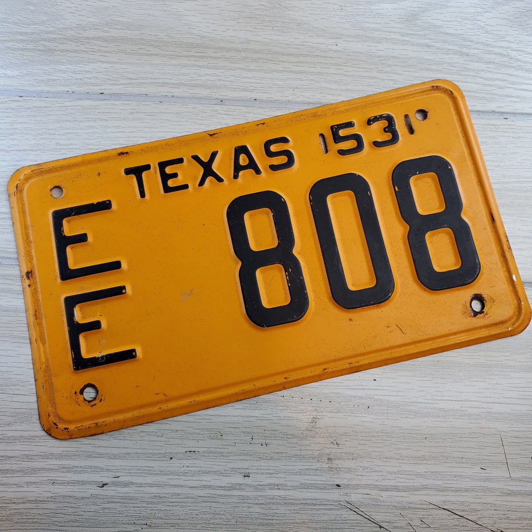 Vintage Used 1950's Texas License Plates. 1953 1954 1955 1956 Lone Star ...