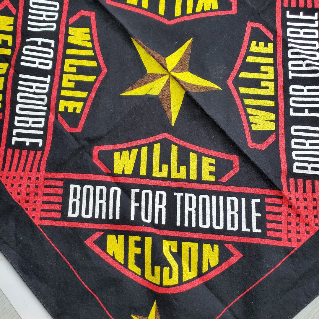 Rare and Hard to Find Willie Nelson Born for Trouble 1990 Tour Bandana ...