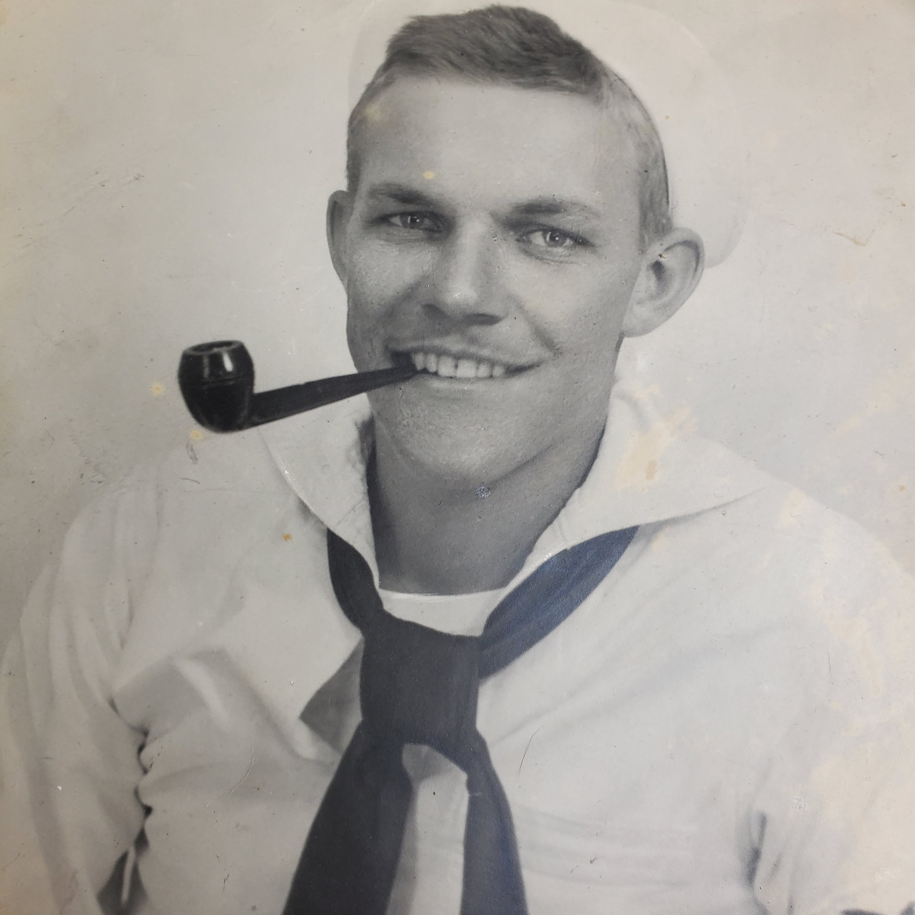 WW2 1943 U.S. Navy Sailor Handsome Smoking Pipe Sailor Named. - Etsy