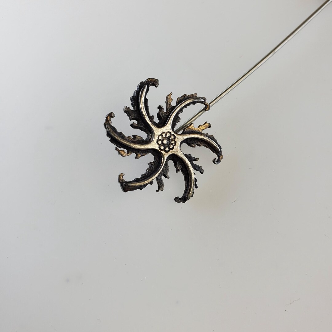 Vintage Sterling Silver Twirling Sun Stick Brooch Hat Pin. Pinwheel. - Etsy