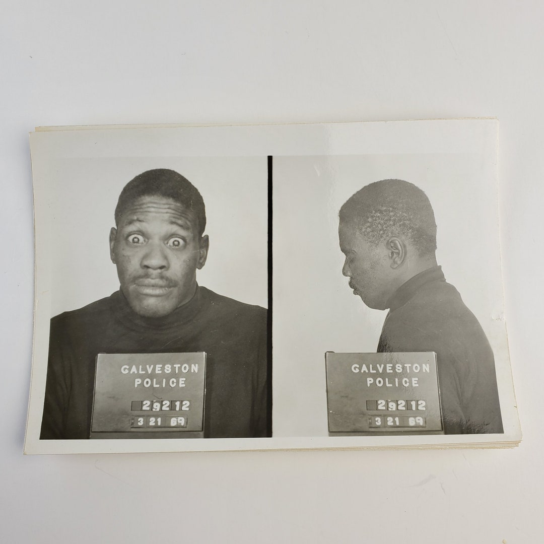 Vtg 1968 to 1969 Police Booking Mugshot Laughing Humorous African ...