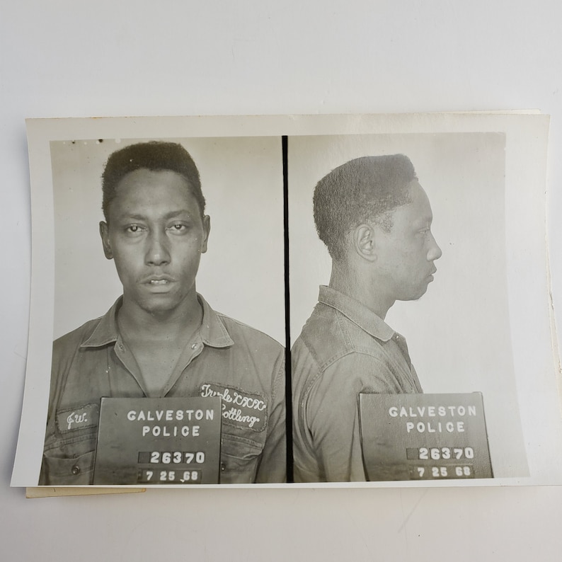 Vtg 1967 to 1969 Police Booking Mugshot African American in Hats or ...