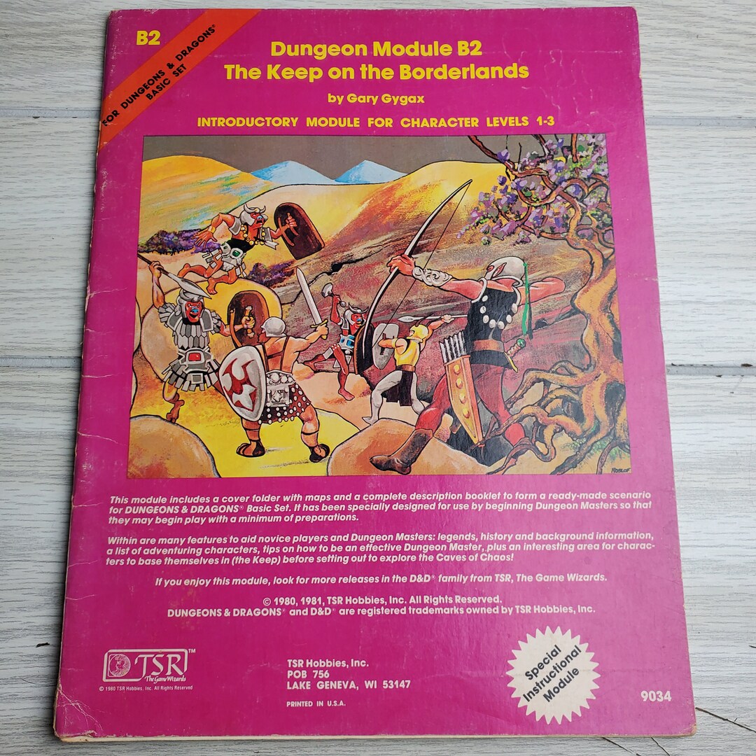 Read Description Vintage TSR Game Wizards Dungeon Module B2 the Keep on ...