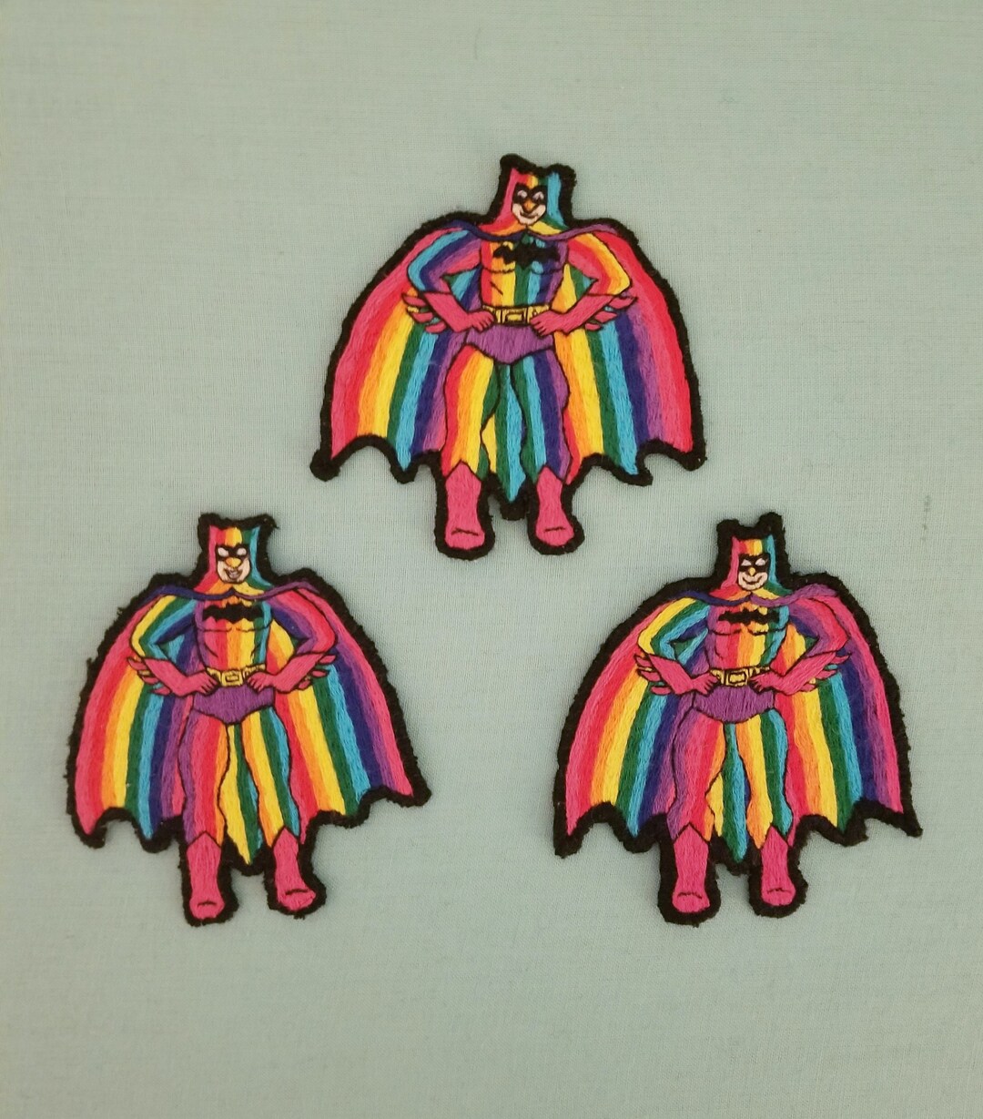Batman Rainbow Gay Pride Embroidered Patches - Etsy