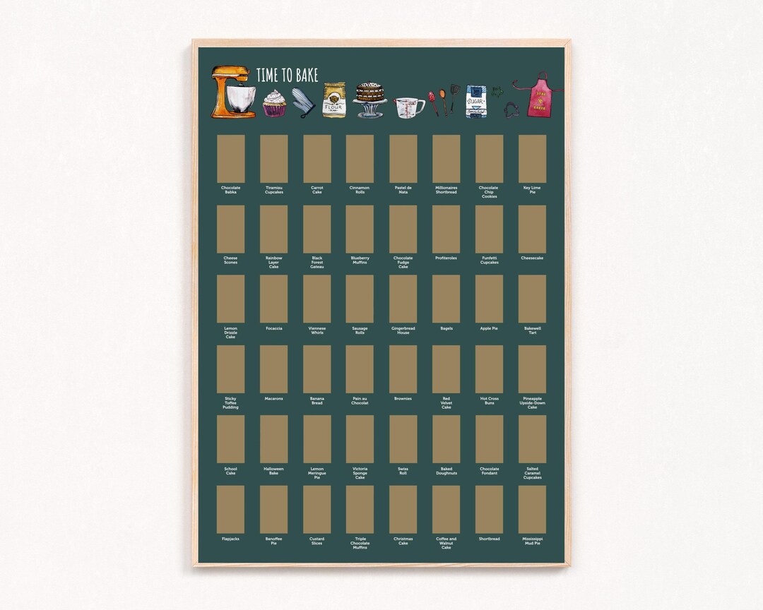 Baking Scratch off Poster - Star Baker, Baking Challenge, Baking Poster ...