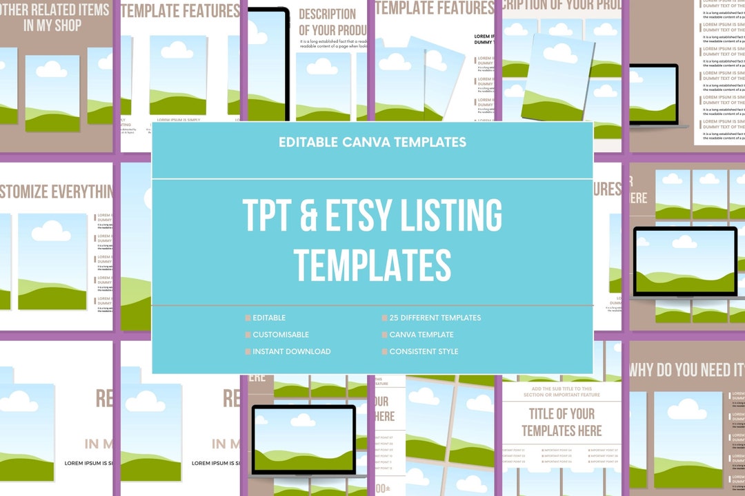 TPT and Etsy Product Mockup Templates, Canva Template, Editable ...