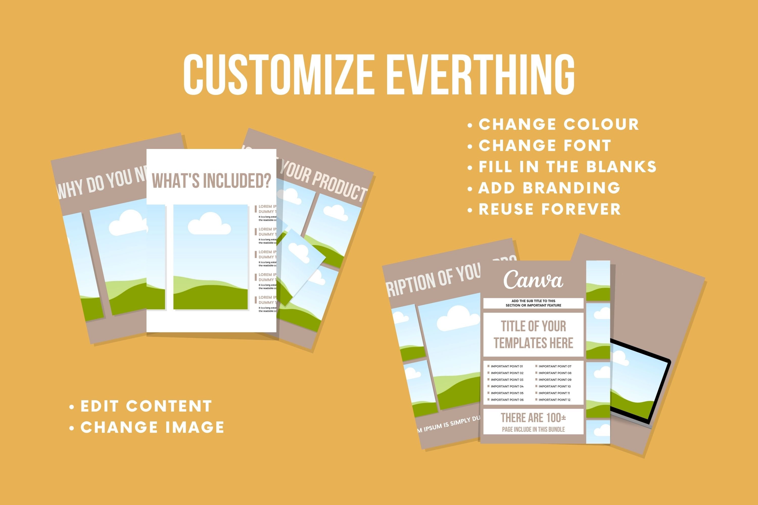 TPT and Etsy Product Mockup Templates, Canva Template, Editable ...