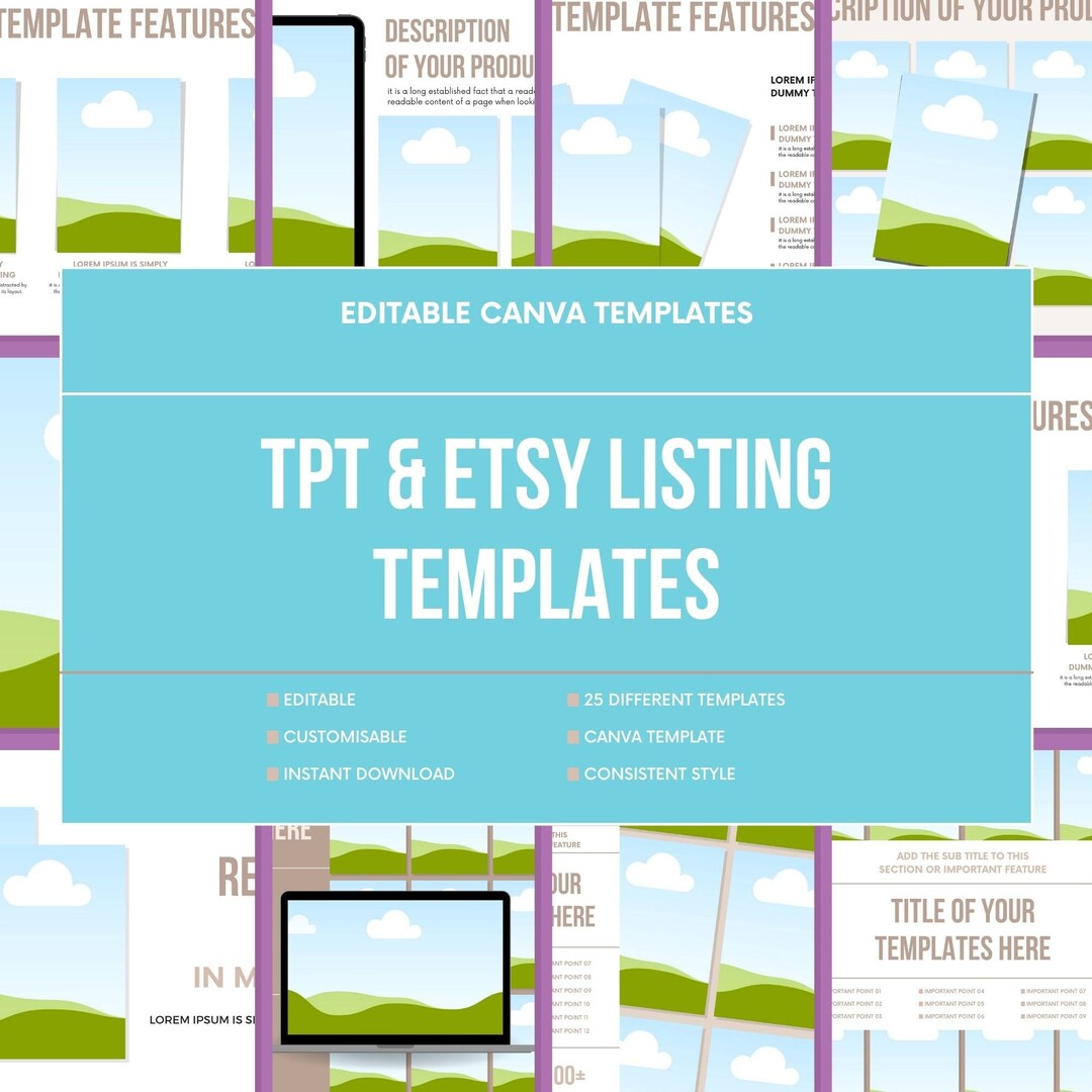 TPT and Etsy Product Mockup Templates, Canva Template, Editable ...