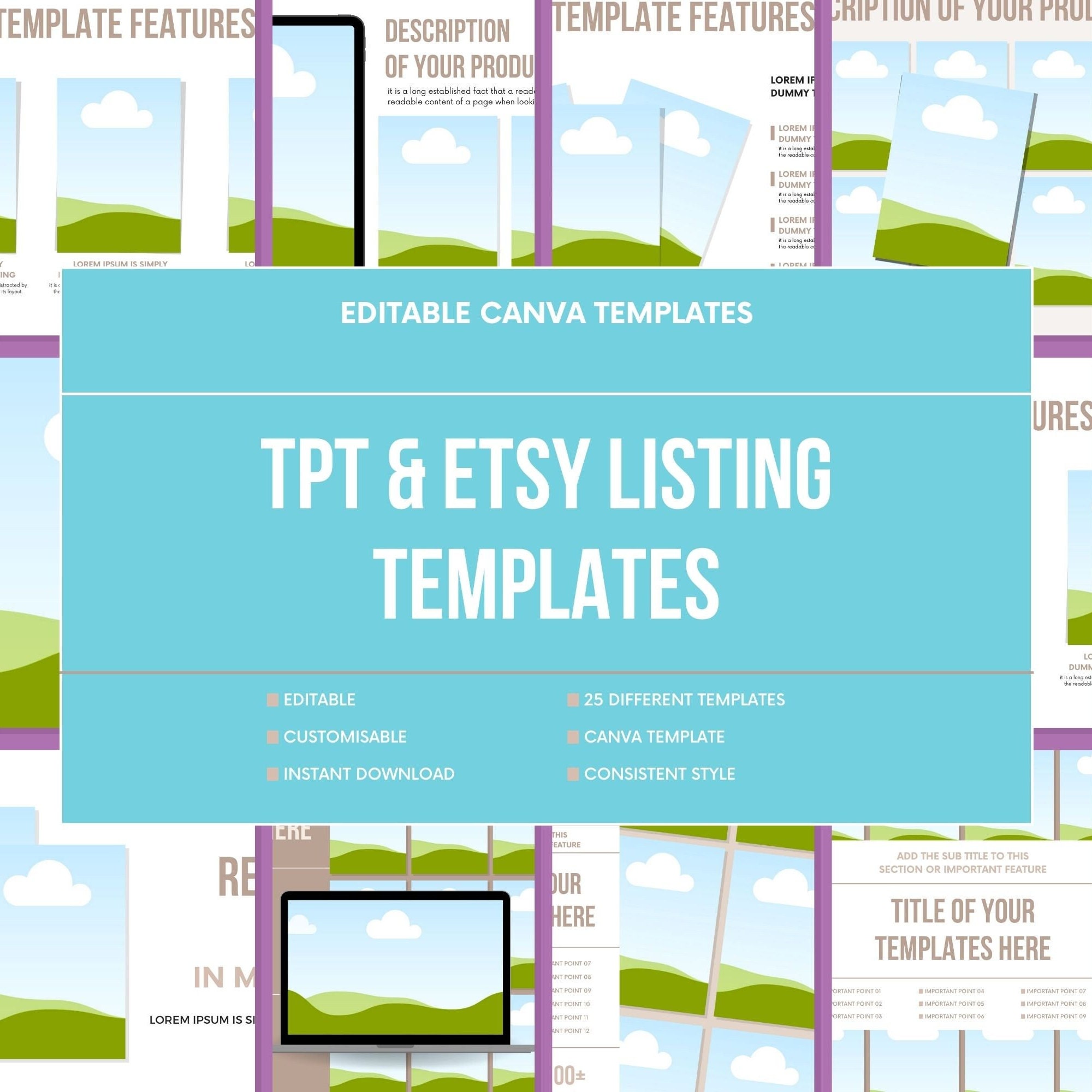 TPT and Etsy Product Mockup Templates, Canva Template, Editable ...