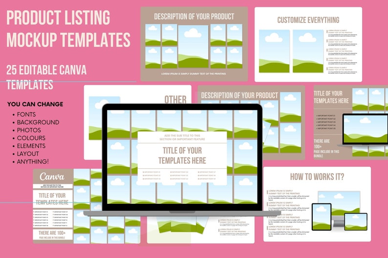 TPT and Etsy Product Mockup Templates, Canva Template, Editable ...