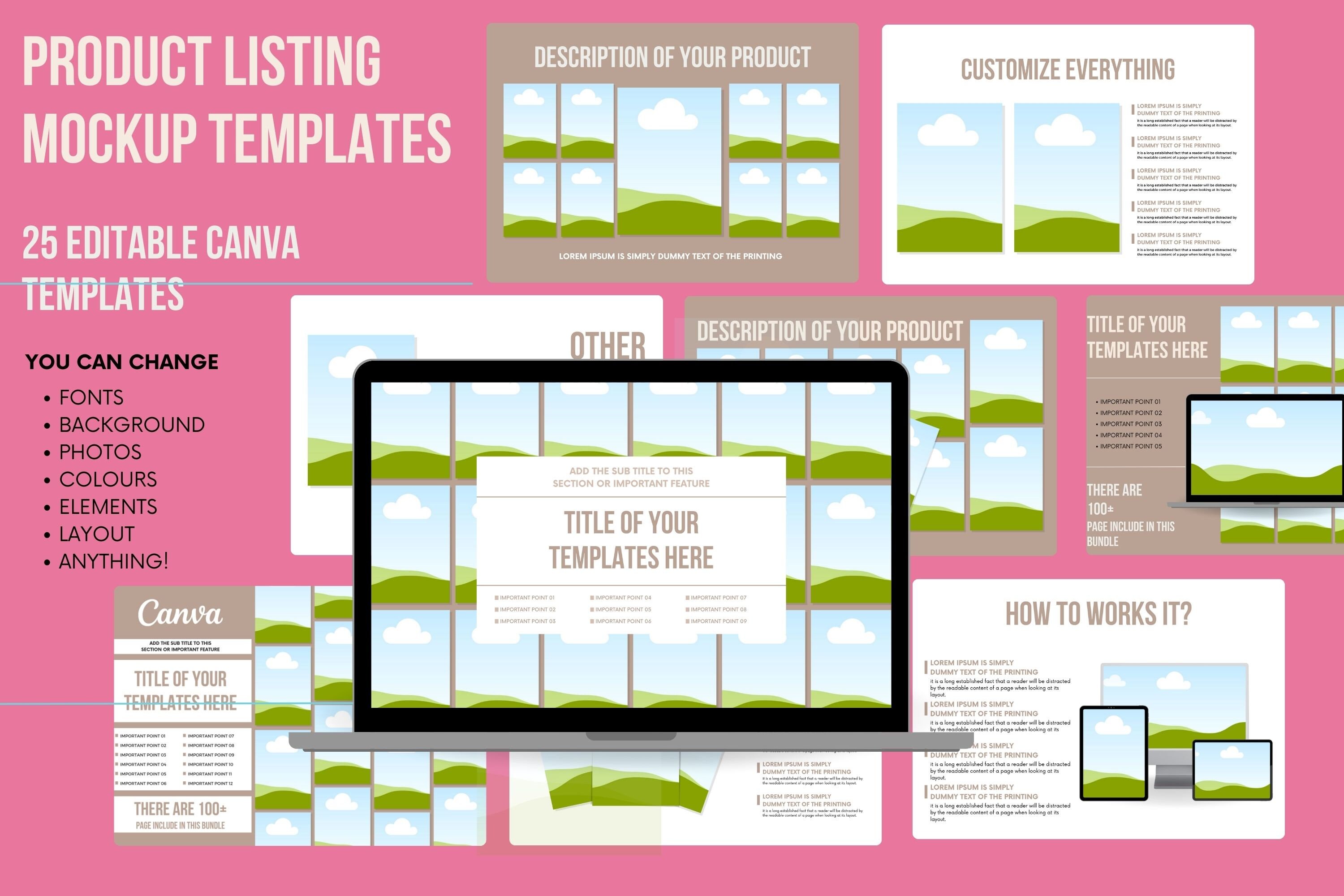 TPT and Etsy Product Mockup Templates, Canva Template, Editable ...