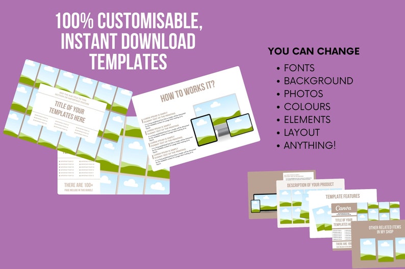 TPT and Etsy Product Mockup Templates, Canva Template, Editable ...