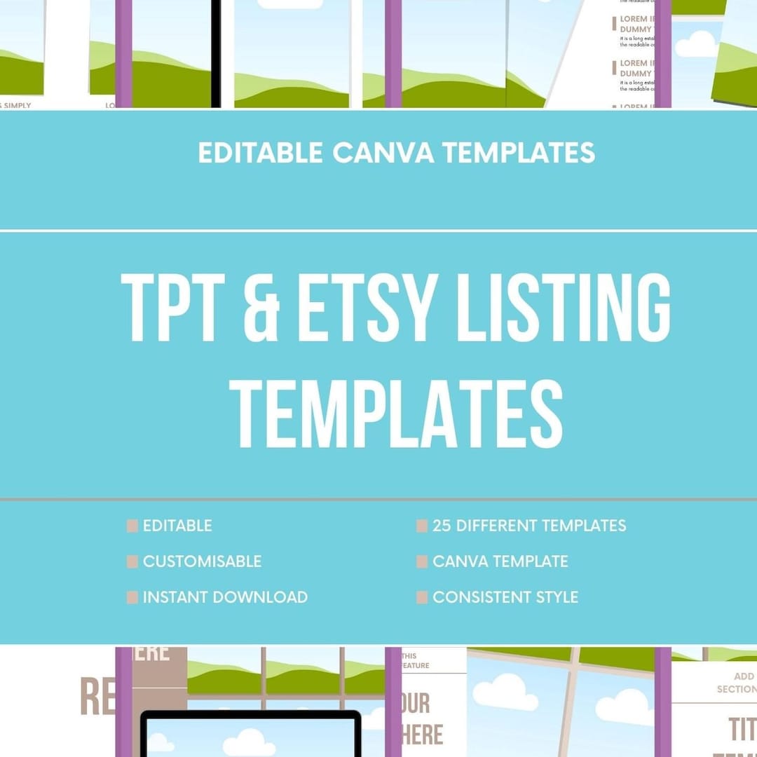 TPT Etsy Listing Templates, Editable Canva Mockups (digital Download ...
