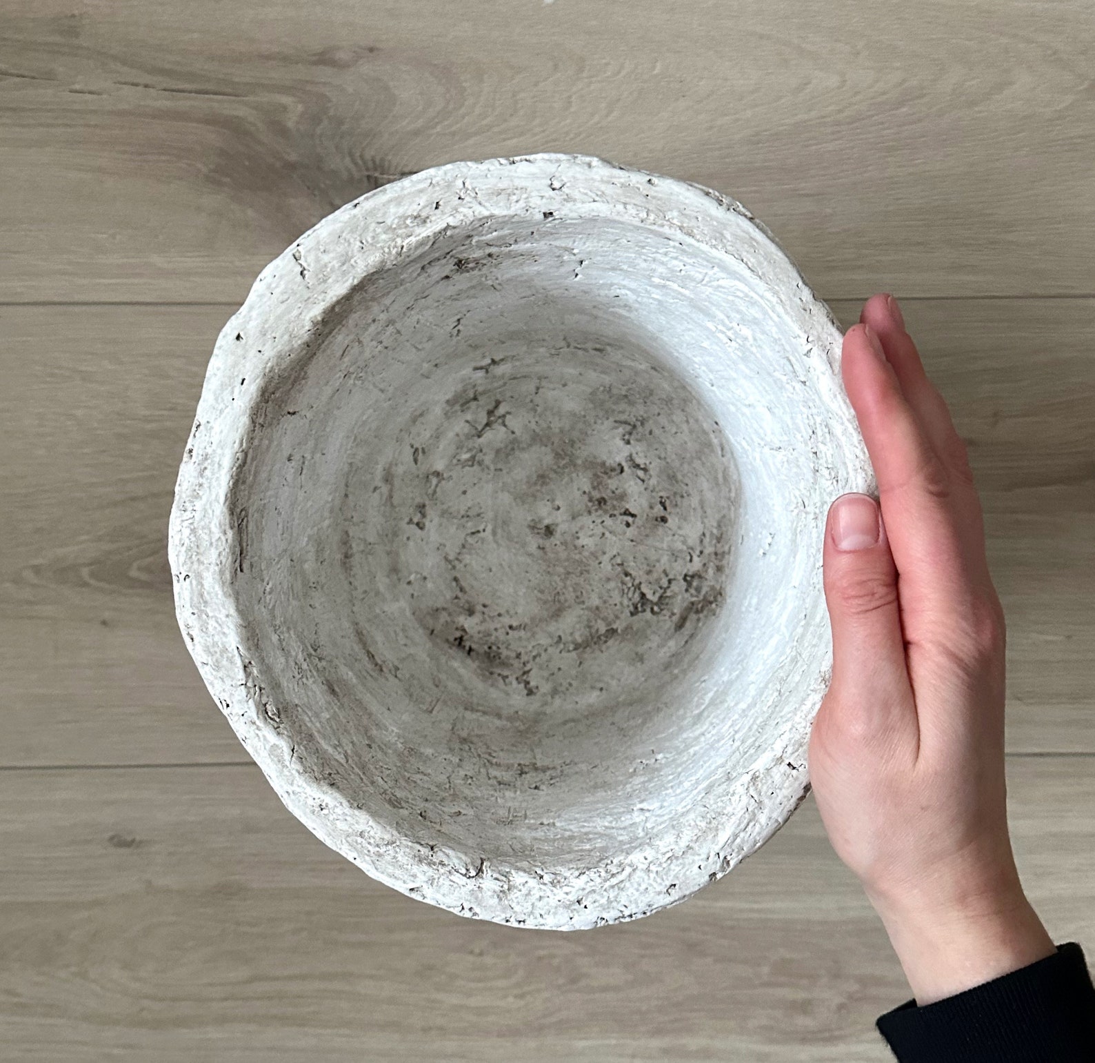 Paper Mache Vase Large Misshapen Handmade Vessel Aged White - Etsy