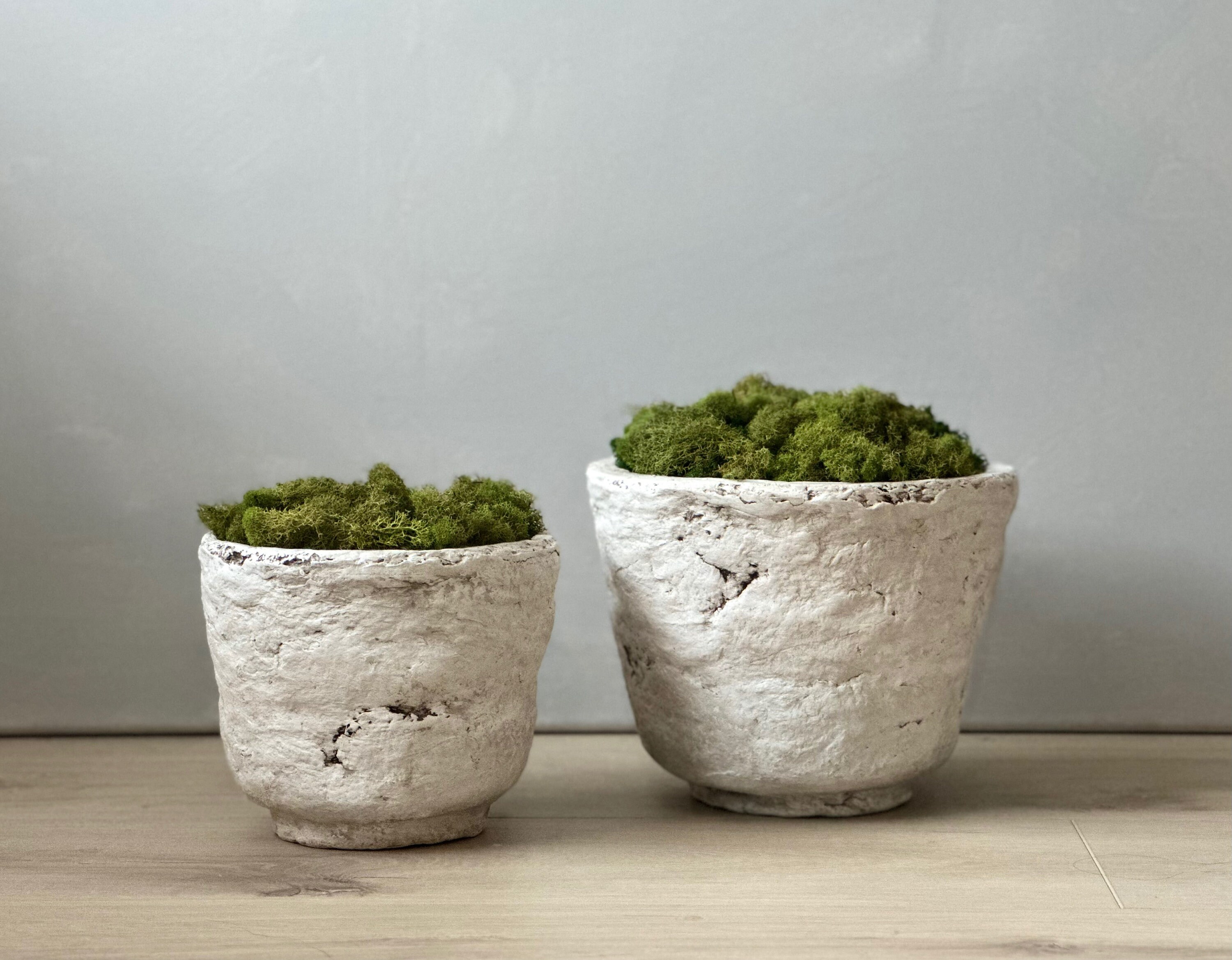 Paper Mache Vase Large Misshapen Handmade Vessel Aged White - Etsy