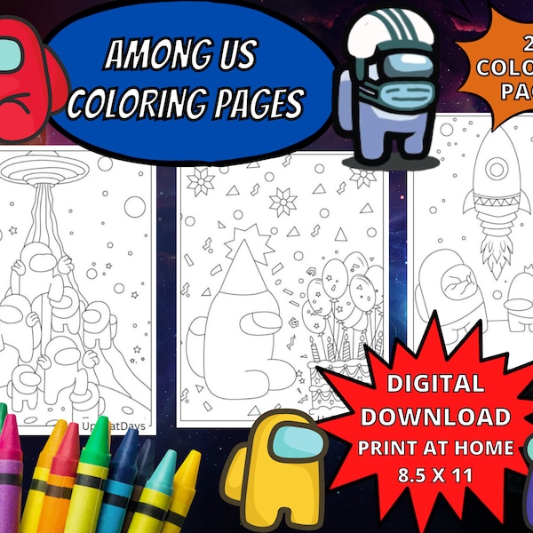 Among Us Coloring Pages Printable - Etsy