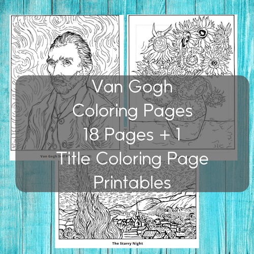 4 Van Gogh Coloring Pages - Etsy