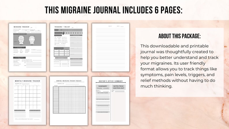 Migraine Tracker Journal | Printable | PDF | Downloadable - Etsy