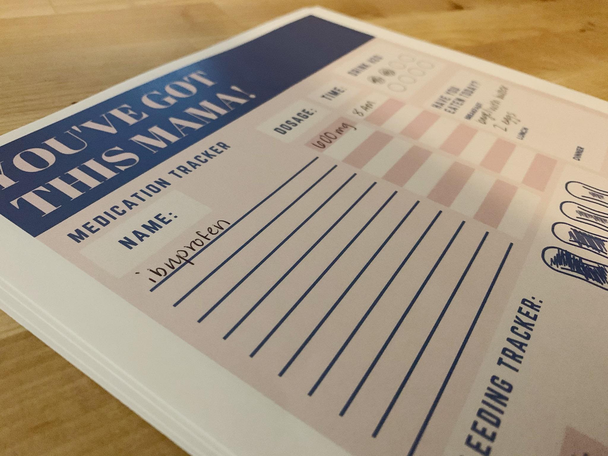 Daily Postpartum Care Tracker (in Bubblegum)| Postpartum Care Log ...