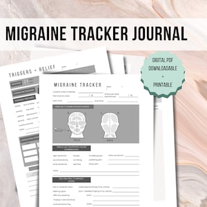 Migraine Tracker Journal | Printable | PDF | Downloadable - Etsy