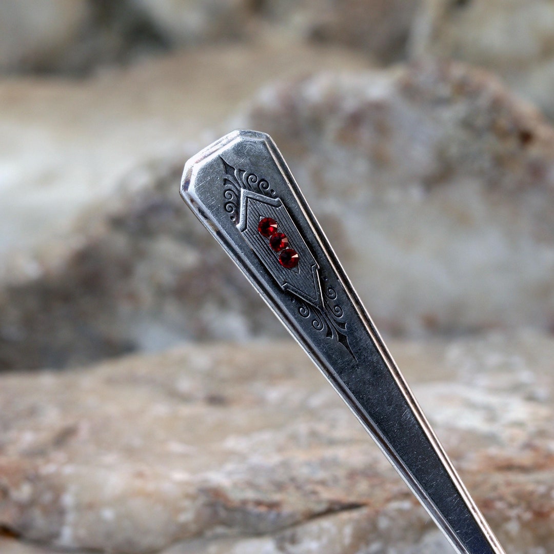 Multi Purpose Clip Upcycled Vintage Silverware With Petite Red ...
