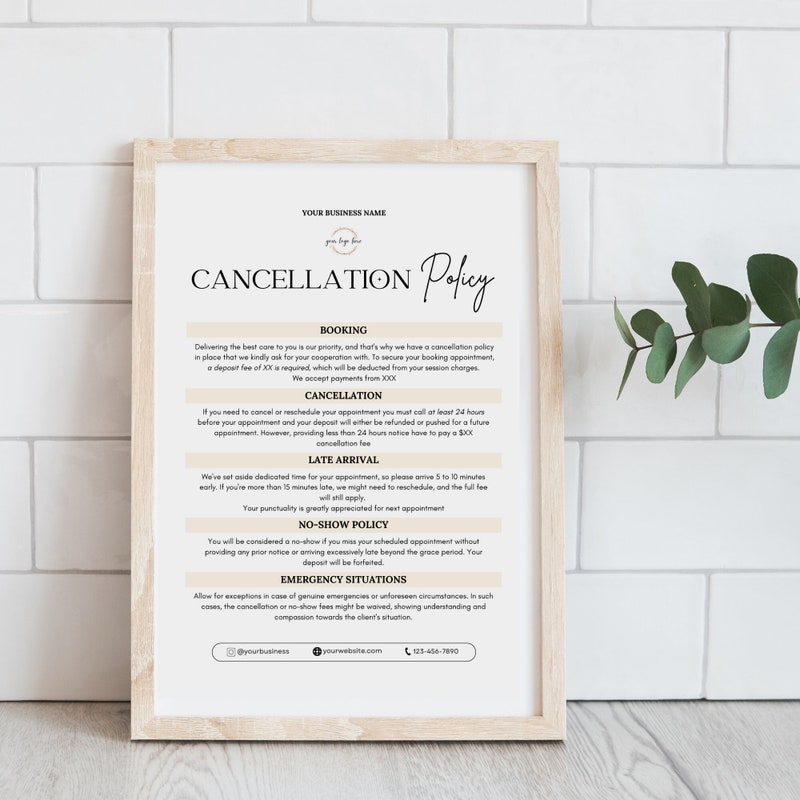 Salon Policy Template - Etsy