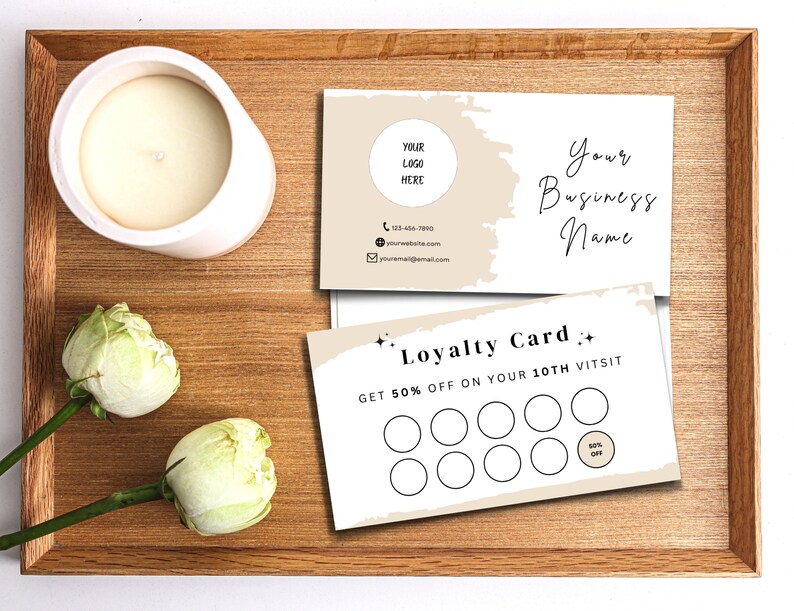 Modern Business Customer Loyalty Card Template, Editable Punch Loyalty ...