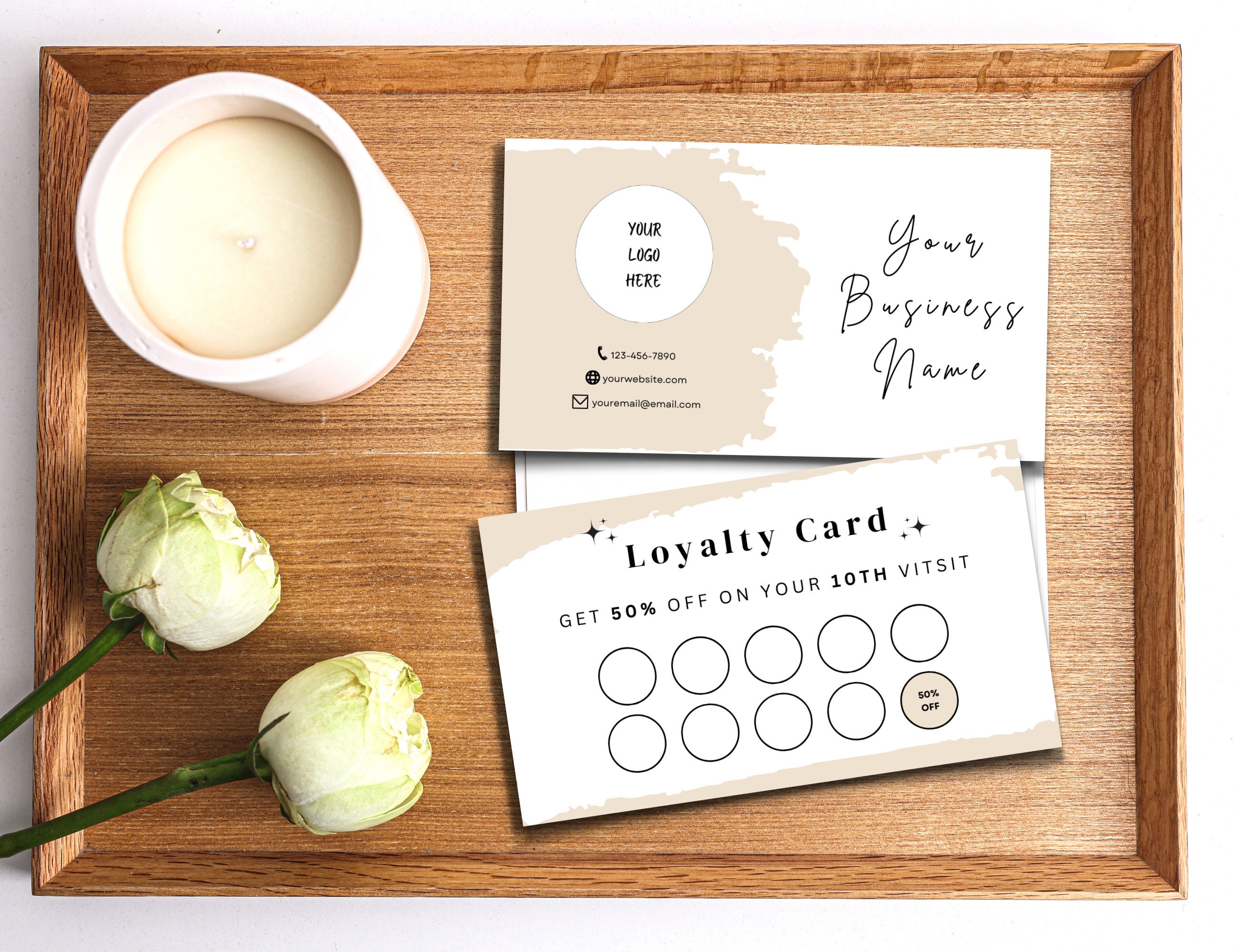 Modern Business Customer Loyalty Card Template, Editable Punch Loyalty ...