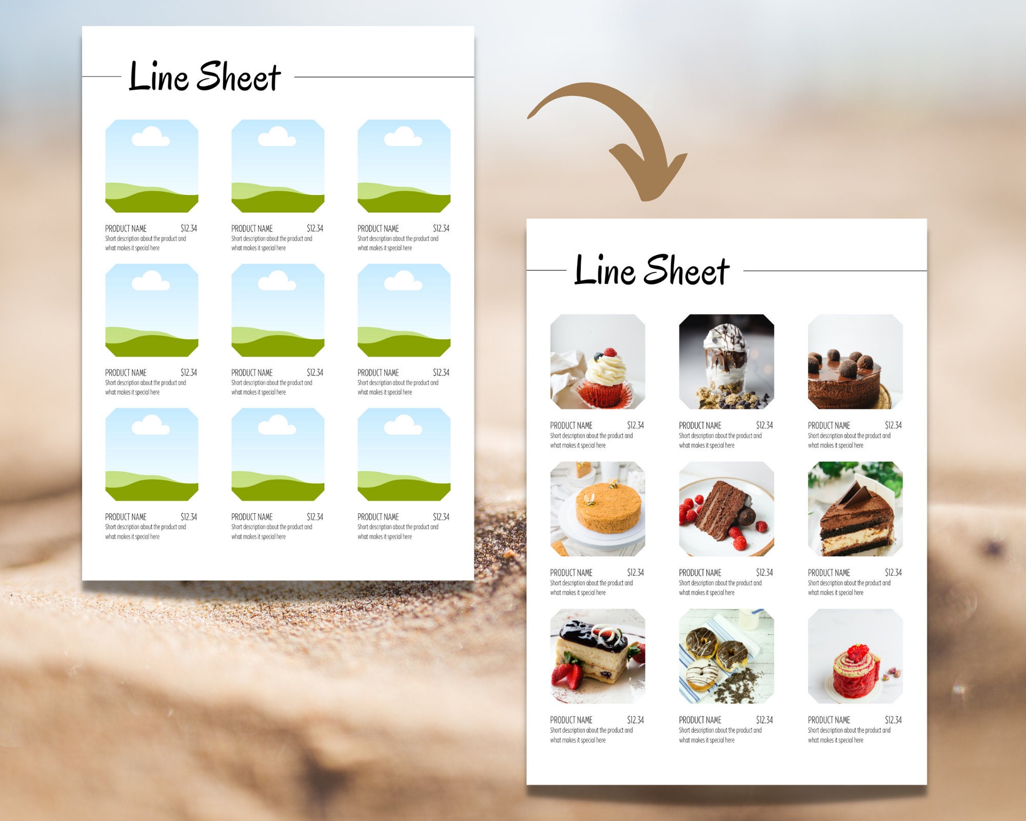 Product Catalogue, Line Sheet Template for Wholesale and Small Business ...