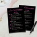 Digital Lash Extension Appointment Prep Card Black Pink, Before Your ...
