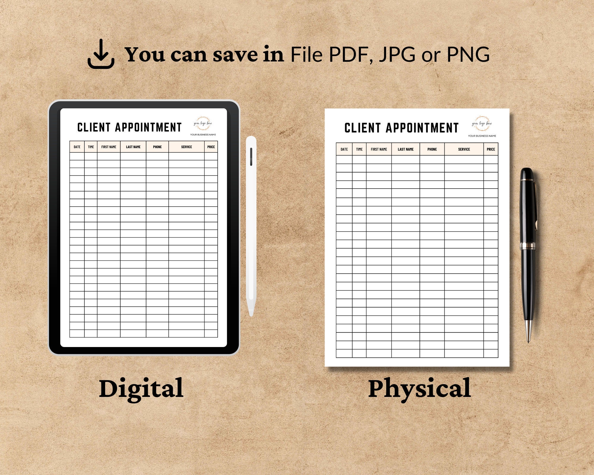 Editable Salon Appoitment Tracker Template, Client Service Record Sheet ...