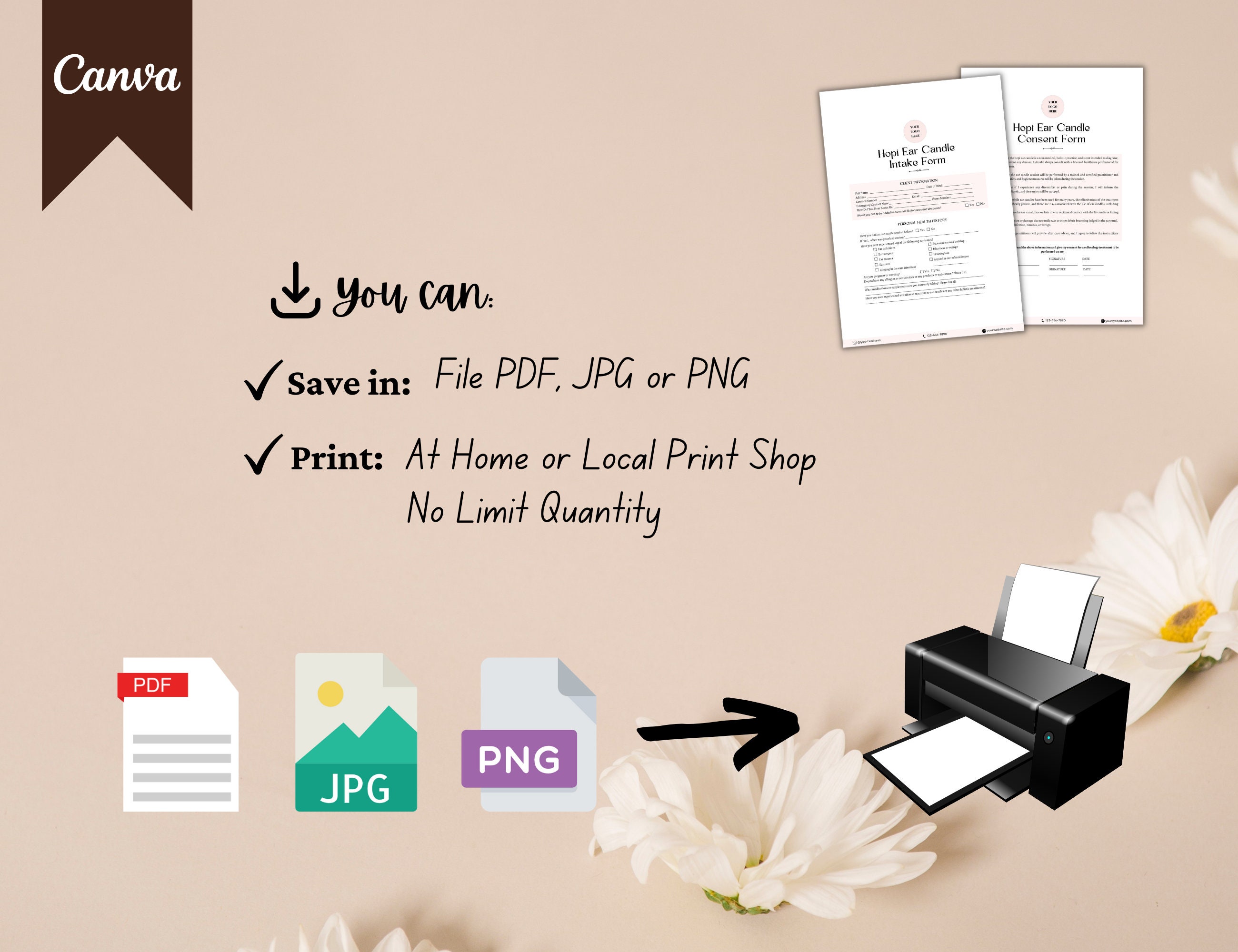 Hopi Ear Candling Intake Form, Hopi Ear Candling Consent Form, Canva ...