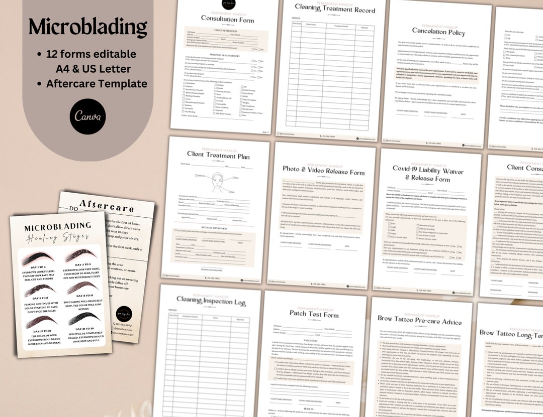 Microblading Consent Form, Consultation Editable PMU Client Intake ...