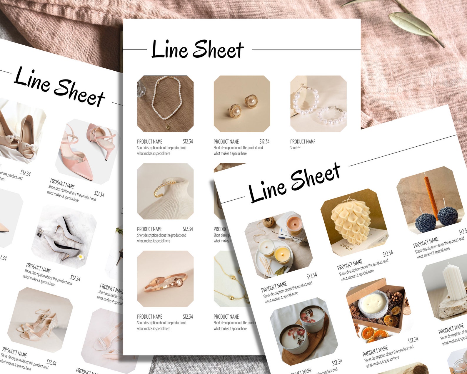 Product Catalogue, Line Sheet Template for Wholesale and Small Business ...