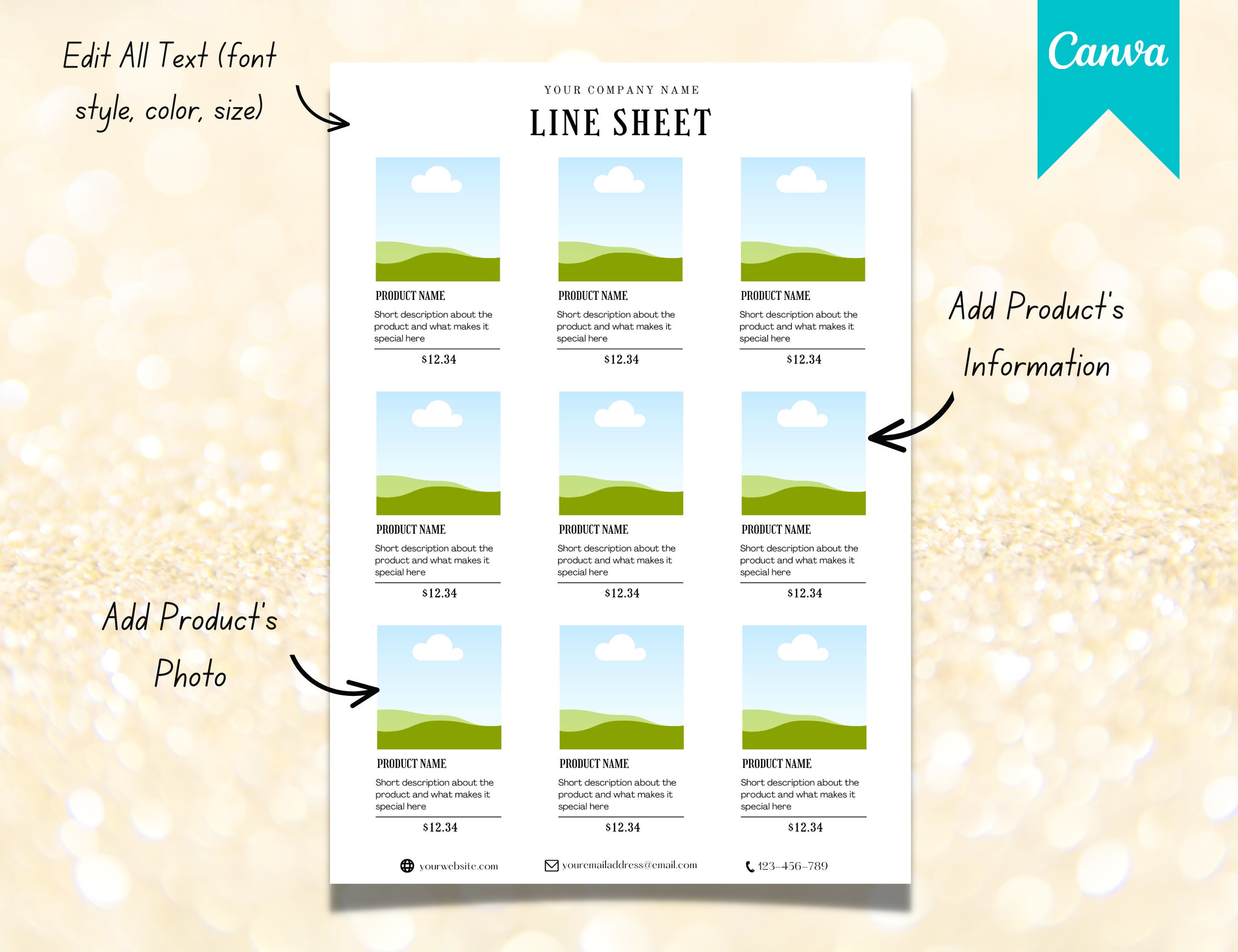 Product Catalogue Bundle Line Sheet Template for Wholesale - Etsy