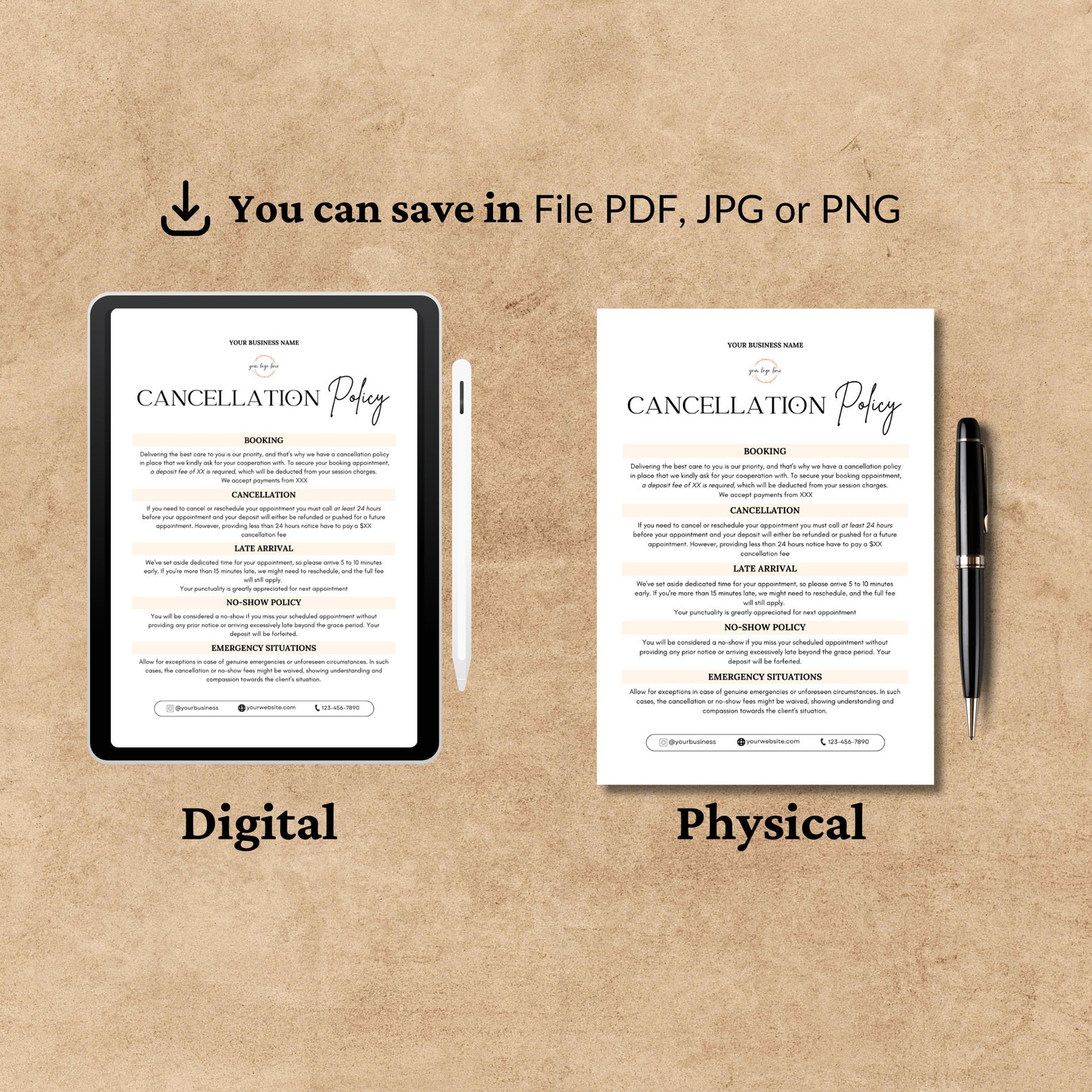 Editable Salon Cancellation Policy Template, Cancellation Spa Policies ...