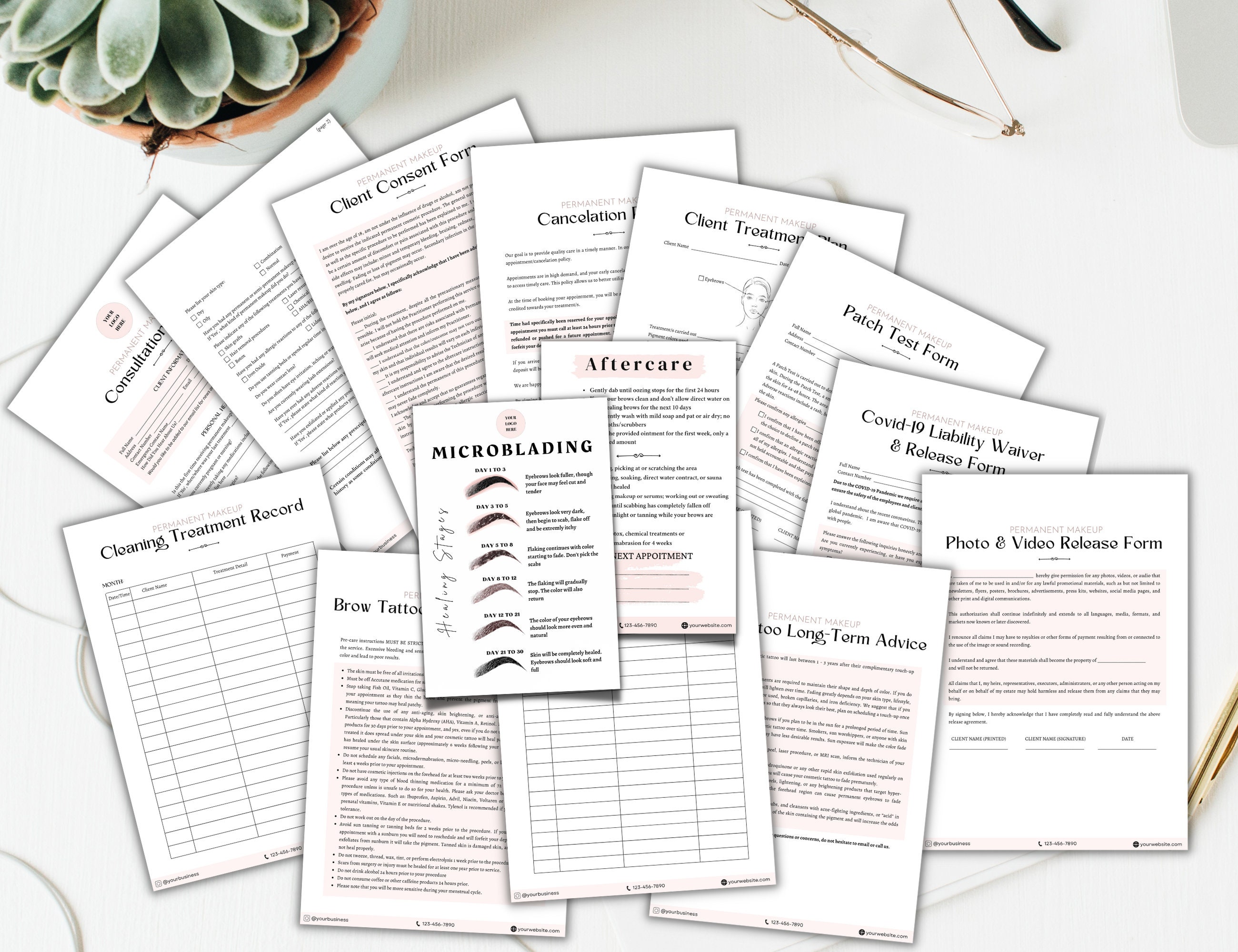 Microblading Consent Form, Consultation Editable PMU Client Intake ...
