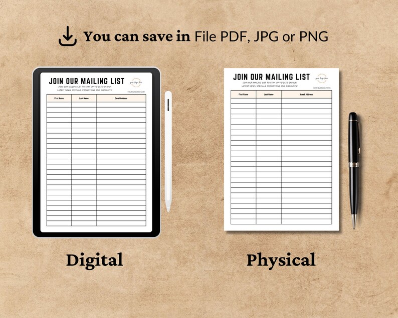 Editable Mailing List Template, Esthetician Email Address List Sign up ...