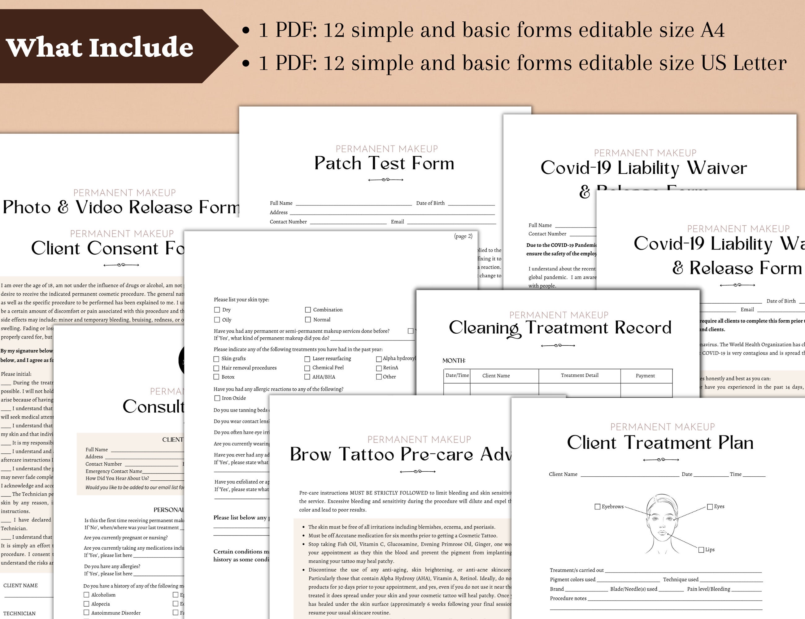 Microblading Consent Form Consultation Editable PMU Client - Etsy