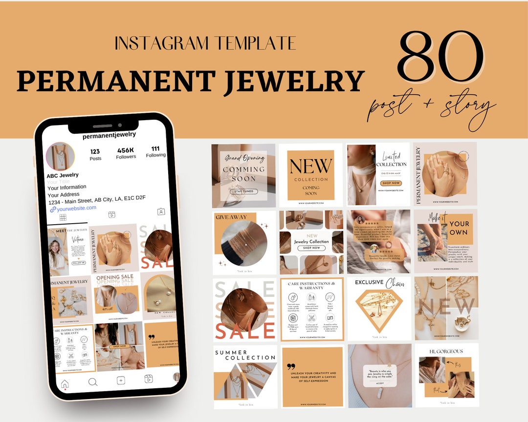 Editable Permanent Jewelry Instagram Posts, Permanent Jewelry Social ...