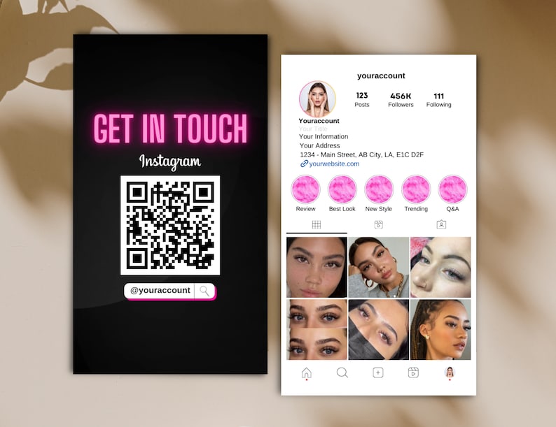 2024 Black White Instagram Business Card Template, Professional Lash ...